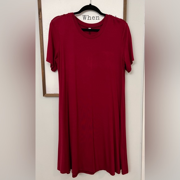 Molerani | Dresses | Crimson Red Tshirt Dress | Poshmark